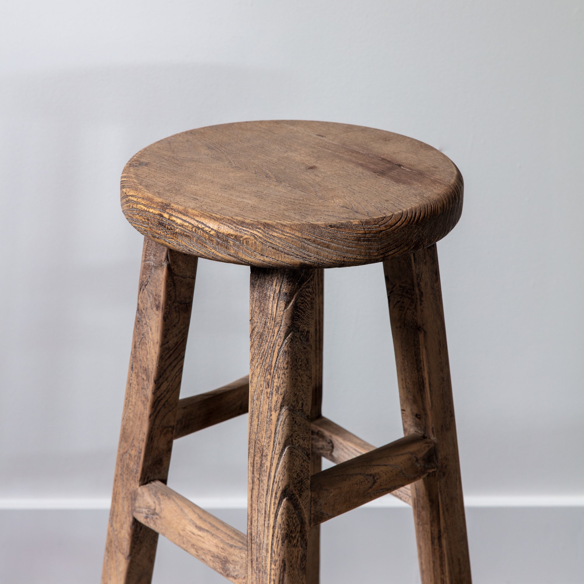 Elm Wood Stool Tall